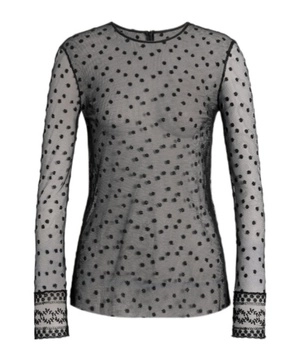 Alberta Ferretti Floral-embroidered Mesh Top