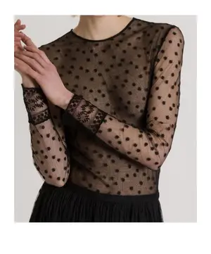 Alberta Ferretti Floral-embroidered Mesh Top