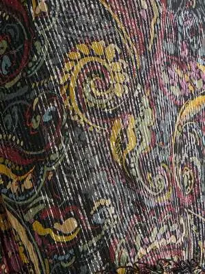 Etro Silk Maxi Skirt With Striped Floral Paisley Motif - Black