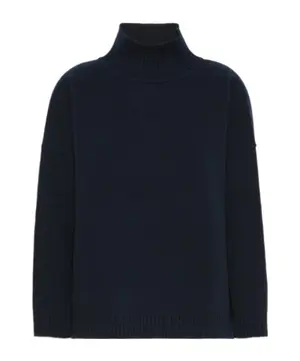 Max Mara Wool Knit Turtleneck Jumper - Navy Blue