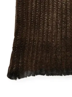 Avant Toi Ribbed-knit Distressed-effect Scarf