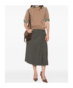 Prada Embellished Knitted Jumper - Camel Brown
