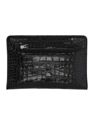 TOM FORD Embossed Zip Pocket Clutch Bag - Black