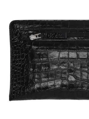 TOM FORD Embossed Zip Pocket Clutch Bag - Black