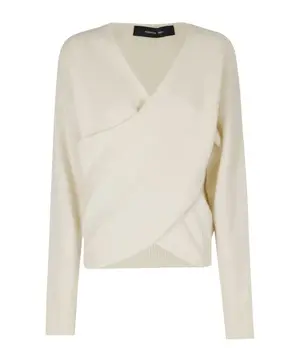 Federica Tosi V-neck Wrap Sweater - Ecru