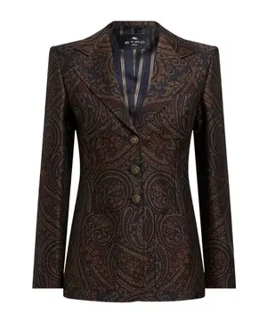 Etro Single-breasted Wool-blend Jacquard Jacket With Paisley Motif