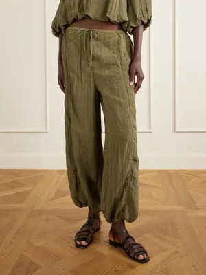 Simkhai Wide-leg Crinkled Jogger Pants - No