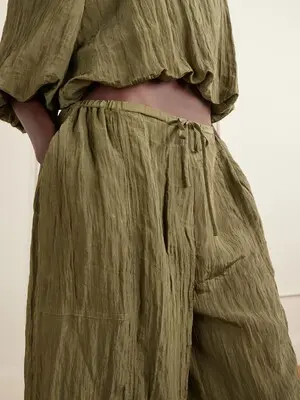 Simkhai Wide-leg Crinkled Jogger Pants - No
