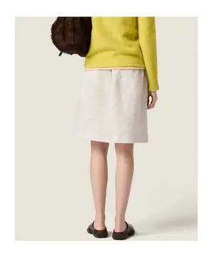 Miu Miu Elastic-waist Skirt - White