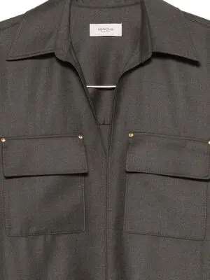 Agnona Chest Pocket Long Sleeve Blouse