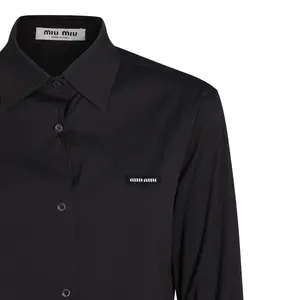 Miu Miu Stretch Poplin Shirt - Black