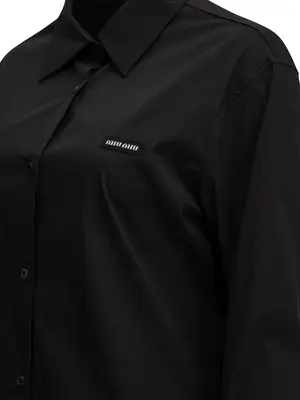 Miu Miu Stretch Poplin Shirt - Black