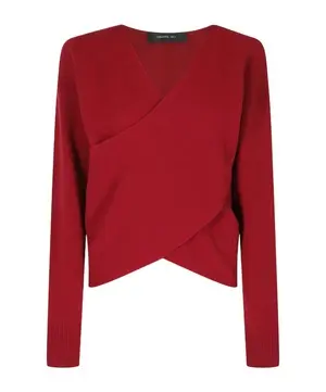 Federica Tosi V-neck Wrap Sweater - Red