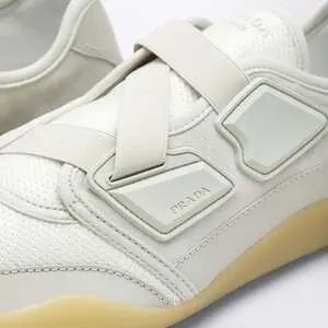 Prada Speedrock Leather And Mesh Fabric Sneakers