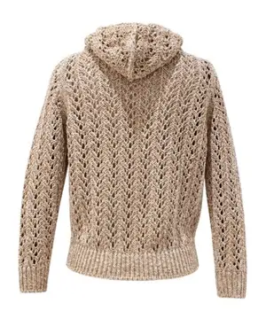 Eleventy Drawstring Hood Knit Top With Cut-out Details