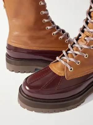 Varley Color-block Leather Lace-up Boots