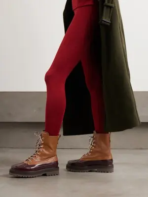 Varley Color-block Leather Lace-up Boots