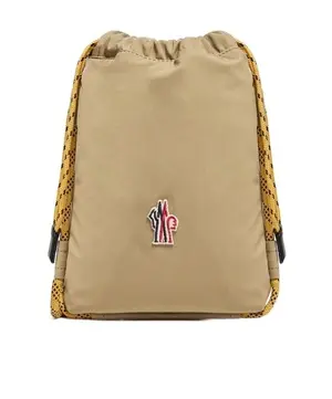 Moncler Logo Patch Makaio Crossbody Bag - Beige