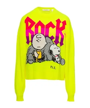 Philosophy Di Lorenzo Serafini Snoopy Intarsia-knitted Crewneck Jumper - Yellow