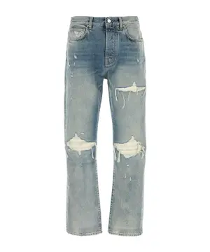 Amiri Straight Mx1 Distressed Jeans - Gray
