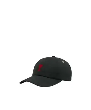 AMI Paris Embroidered Logo Baseball Cap - Black
