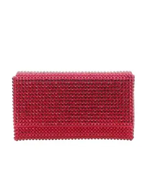 Amina Muaddi Logo Clutch - Red