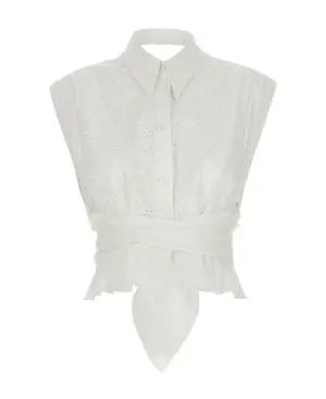 Philosophy Di Lorenzo Serafini Wraparound Cotton Blouse - White