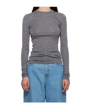 RÓHE Round Neck Long-sleeved T-shirt - Gray