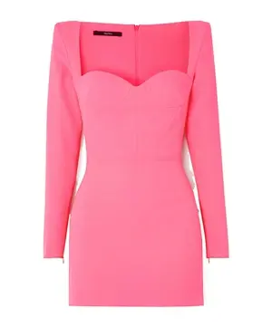 Alex Perry Fluorescent Stretch Crepe Mini Dress - Pink