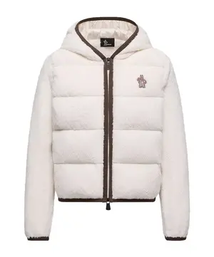 Moncler Zip-up Padded Hoodie - White
