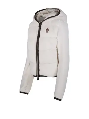 Moncler Zip-up Padded Hoodie - White