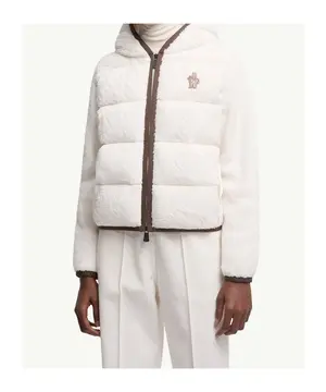 Moncler Zip-up Padded Hoodie - White