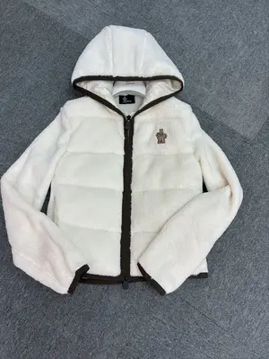 Moncler Zip-up Padded Hoodie - White