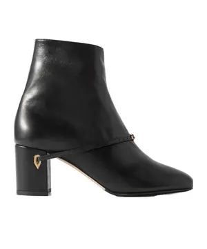 Jennifer Chamandi Leather Ankle Boots - Black