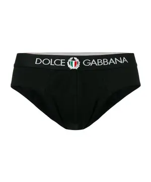 Dolce & Gabbana Logo Print Briefs - Black