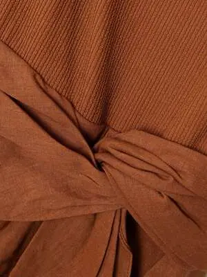 Johanna Ortiz Linen And Ribbed-knit Dress