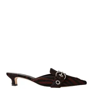 AeydĒ Zebra-print Pony Hair Mules