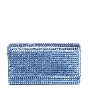 Amina Muaddi Crystal Decorated Shoulder Bag - Blue