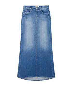 L'Agence Denim Maxi Skirt - Blue