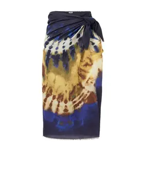 ALEMAIS Martine Frayed Tie-dyed Organic Cotton Pareo - Black