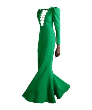Andrew Gn Crepe Dress With Crystal Straps