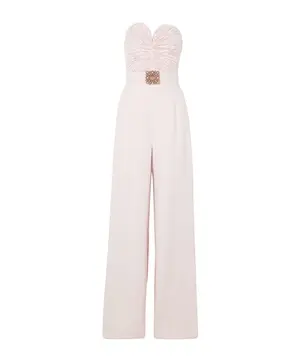 Andrew Gn Satin Crepe Jumpsuit With Embellished Belt - No