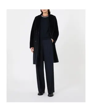 Max Mara Short-sleeved Knitwear With Contrasting Trim - Black