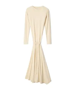 LEMAIRE Fluid Long-sleeve Dress In Silky Jersey Crepe - Quinoa