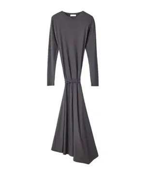LEMAIRE Fluid Long-sleeve Dress In Silky Jersey Crepe - Basalt