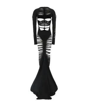 Rick Owens Luna Distressed Dress - Black