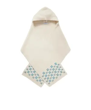 Calle Del Mar Winter Hooded Fair Isle Cashmere Scarf - White