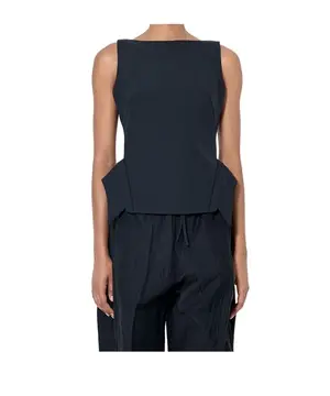 RÓHE Deconstructed Collar Top - Black