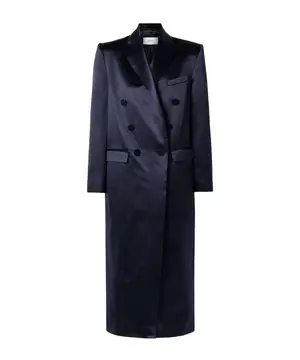 Alex Perry Silk-blend Satin Coat - Black
