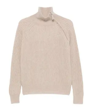 ALLUDE Long-sleeved Sweater - Beige